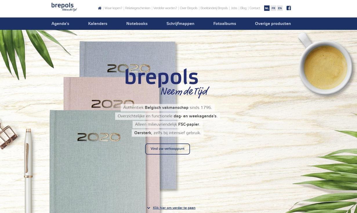 Responsive website en dealer locator voor Brepols (Turnhout)
