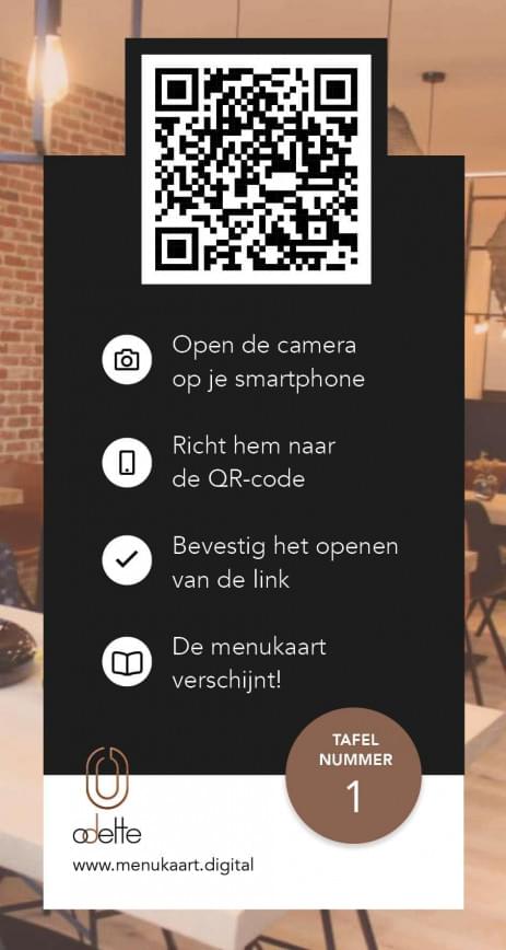 Facebook- en Instagrambeheer met digitale menukaart voor Odette